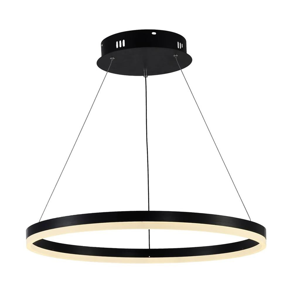 LAMPARA COLGANTE LED REDONDA 24W LUZ CALIDA ARO Ø40 NEGRA – Lámparas Bosco